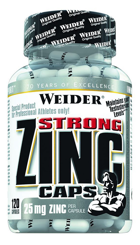 Weider Strong Zinc, 25mg - 120 caps - Bodybuilding and Sports Supplements