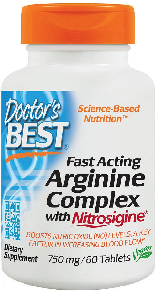 Doctor's Best Fast Acting Arginine Complex with Nitrosigine, 750mg - 60 ...
