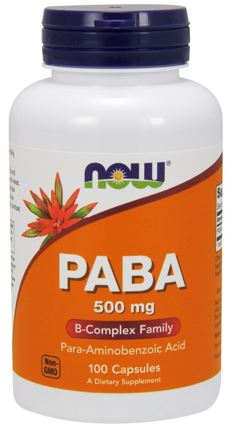 NOW Foods PABA, 500mg - 100 caps - Bodybuilding and Sports Supplements