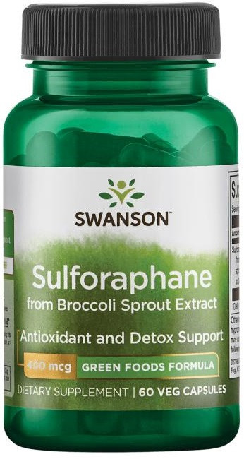 Swanson Sulforaphane from Broccoli Sprout Extract, 400mcg - 60 vcaps ...