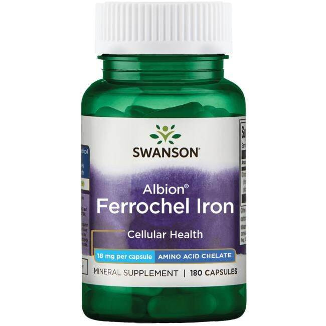 Swanson Albion Ferrochel Iron, 18mg - 180 caps - Bodybuilding and ...