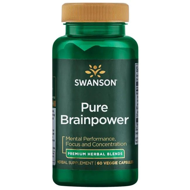 Swanson Pure Brainpower - 60 vcaps - Bodybuilding and Sports Supplements