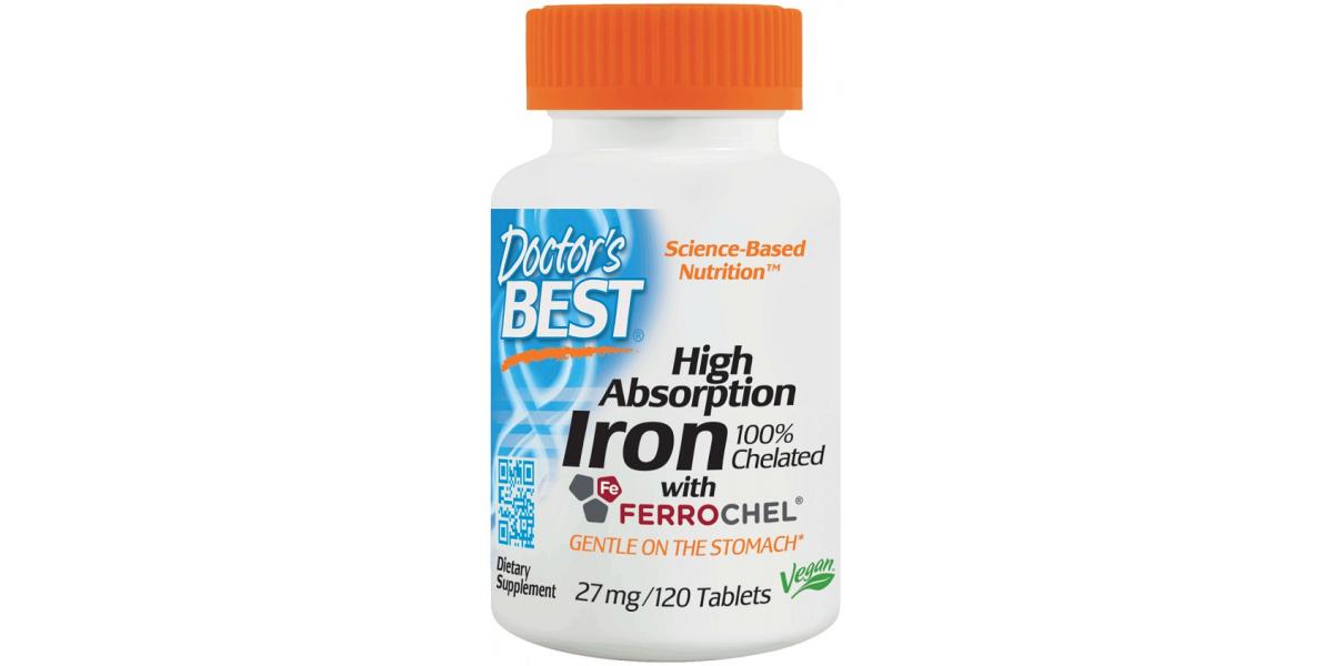Doctor's Best High Absorption Iron, 27mg - 120 tablets - Bodybuilding ...