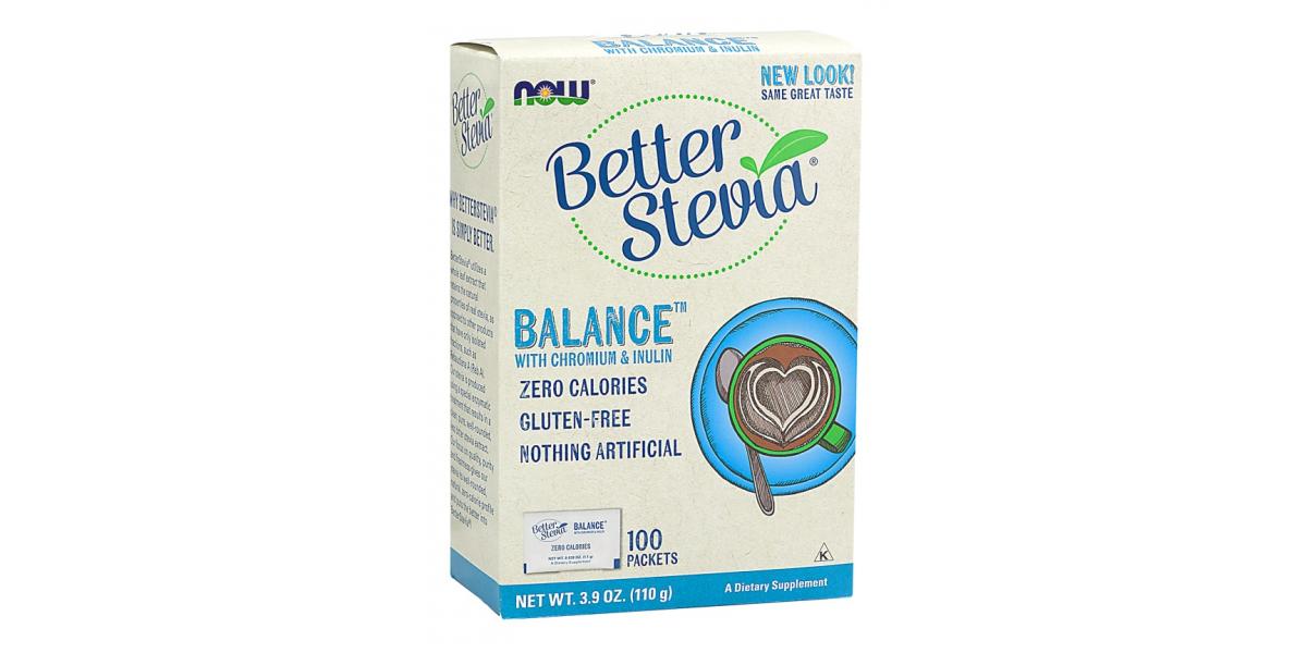 NOW Foods Better Stevia Balance with Chromium & Inulin - 100 packets ...