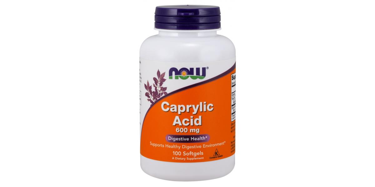 NOW Foods Caprylic Acid, 600mg - 100 softgels - Bodybuilding and Sports ...