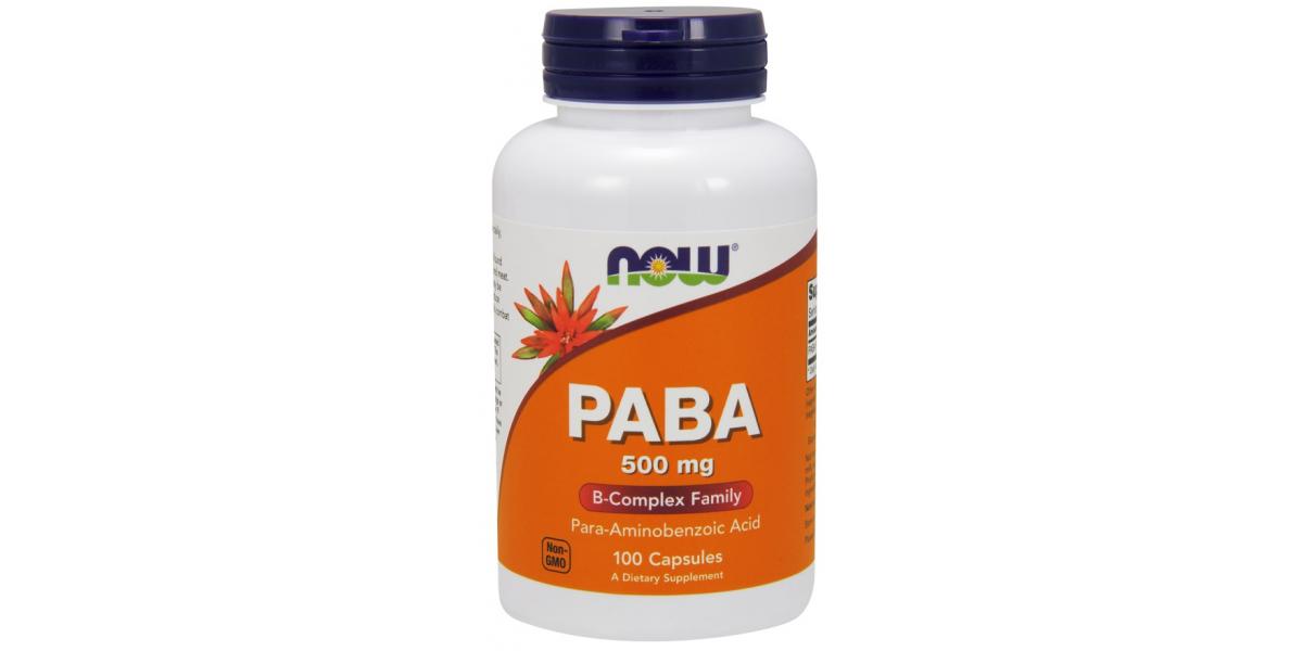 NOW Foods PABA, 500mg - 100 caps - Bodybuilding and Sports Supplements