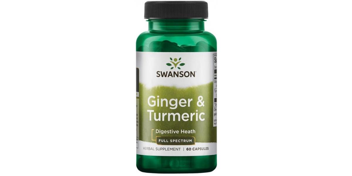 Swanson Ginger & Turmeric - 60 caps - Bodybuilding and Sports Supplements