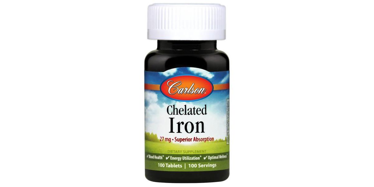 Carlson Labs Chelated Iron, 27mg - 100 tablets - Bodybuilding and ...