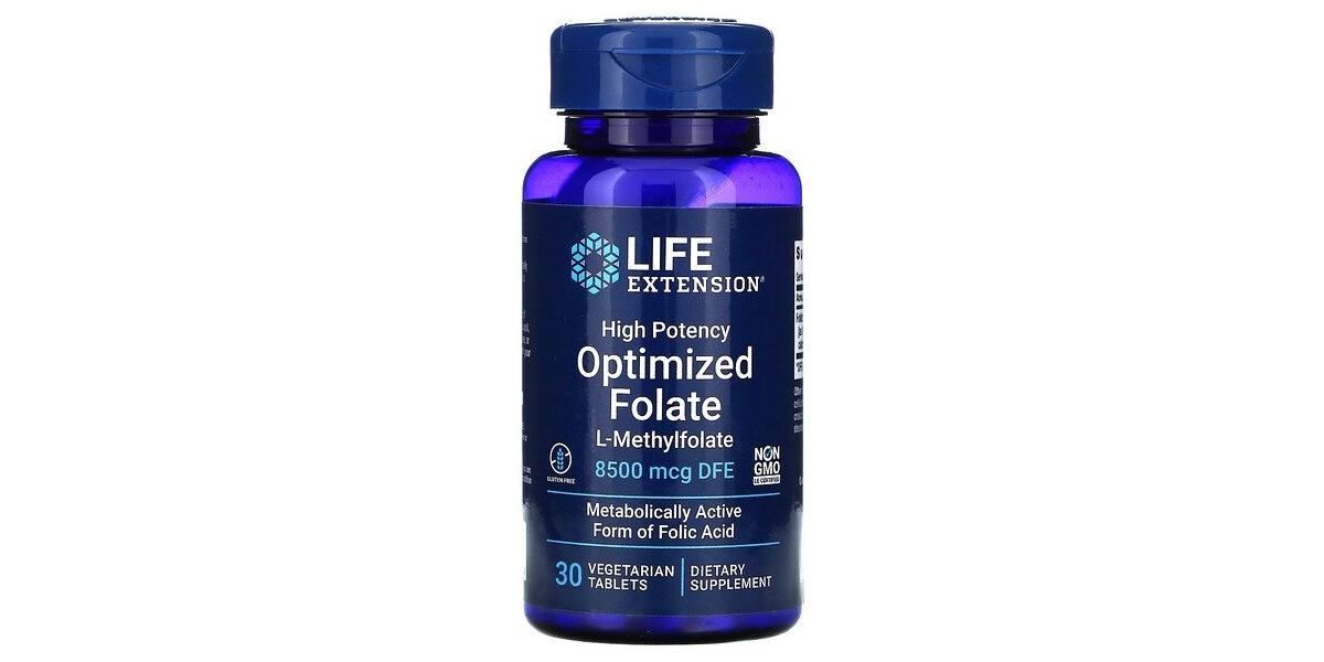 Life Extension High Potency Optimized Folate - 30 vegetarian tabs ...