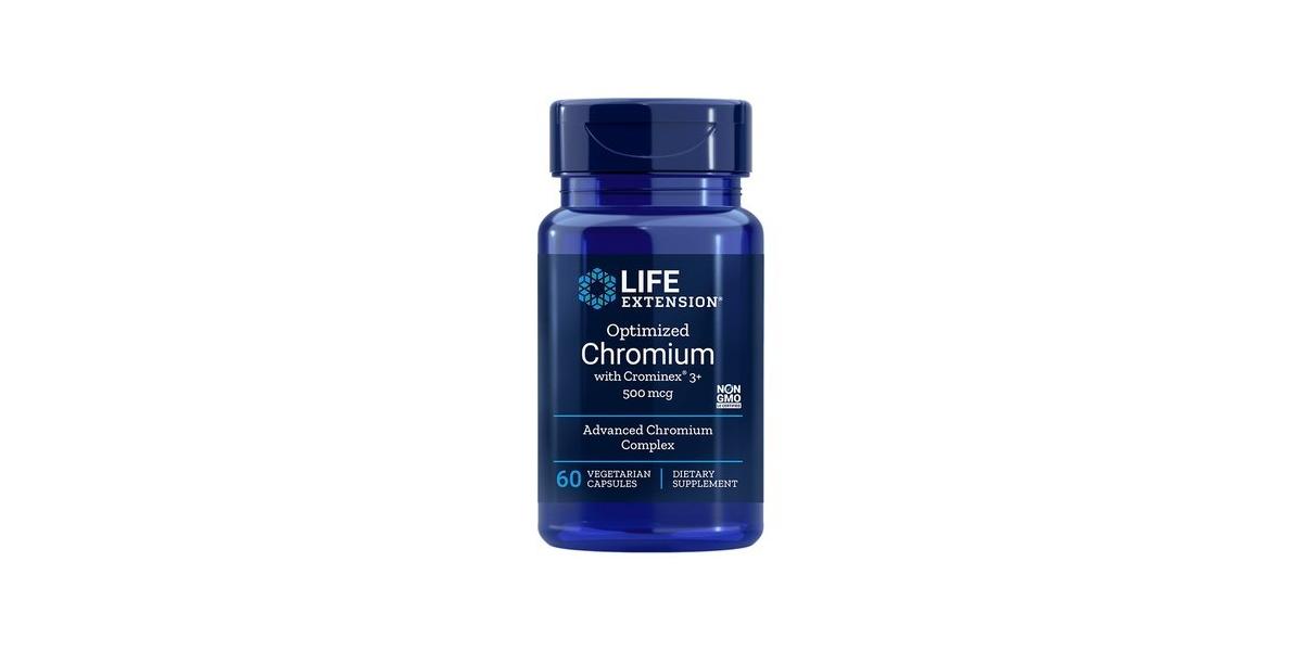 Life Extension Optimized Chromium with Crominex 3+, 500mcg - 60 vcaps ...