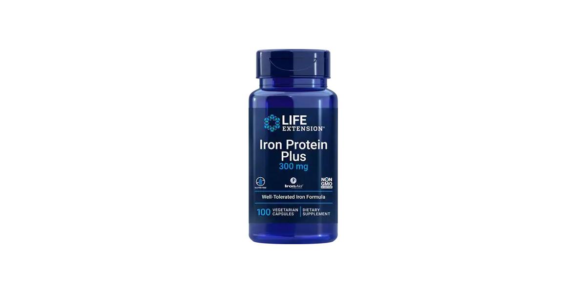 Life Extension Iron Protein Plus, 300mg - 100 vcaps - Bodybuilding and ...