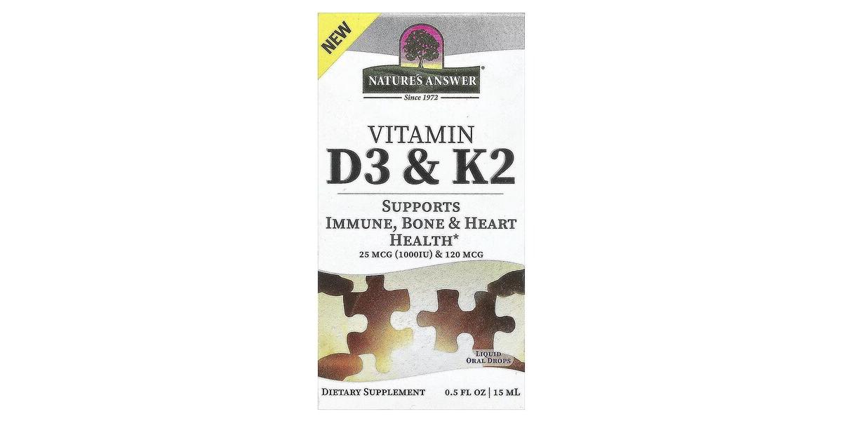 Nature's Answer Vitamin D3 & K2 - 15 ml. - Bodybuilding and Sports ...