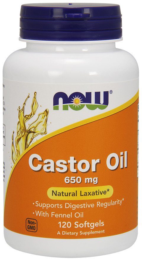 NOW Foods Castor Oil, 650mg - 120 softgels - Bodybuilding and Sports ...