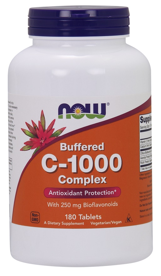 NOW Foods Vitamin C-1000 Complex - Buffered with 250mg Bioflavonoids ...