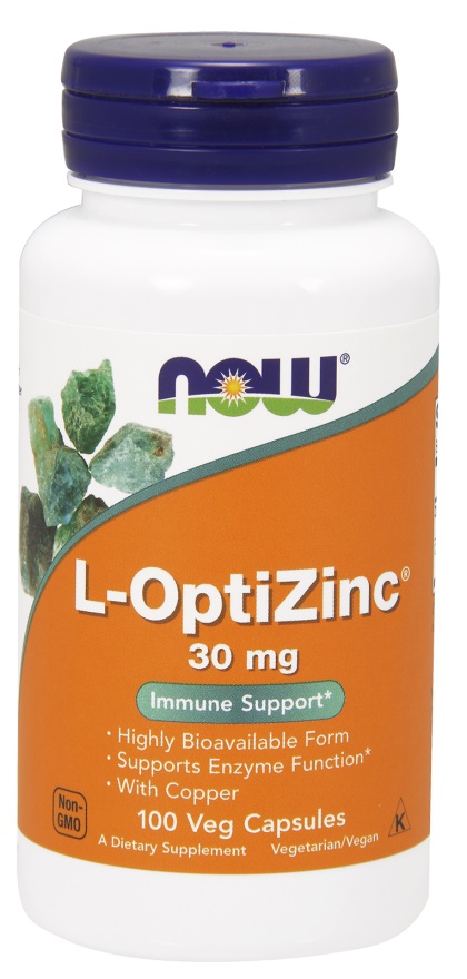 NOW Foods L-OptiZinc, 30mg - 100 vcaps - Bodybuilding and Sports ...