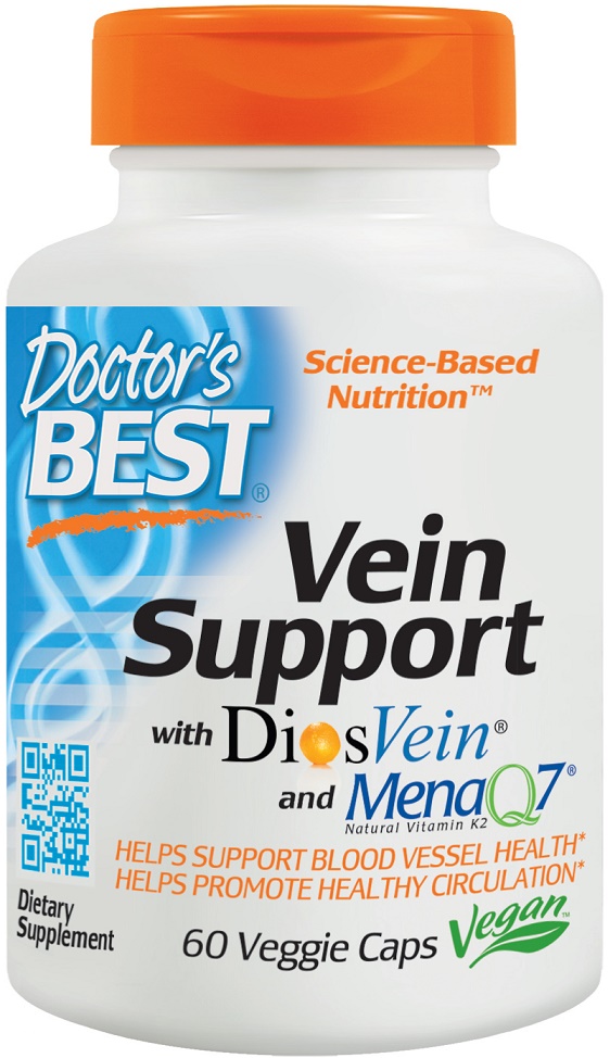 Doctor's Best Vein Support with DiosVein and MenaQ7 - 60 vcaps ...