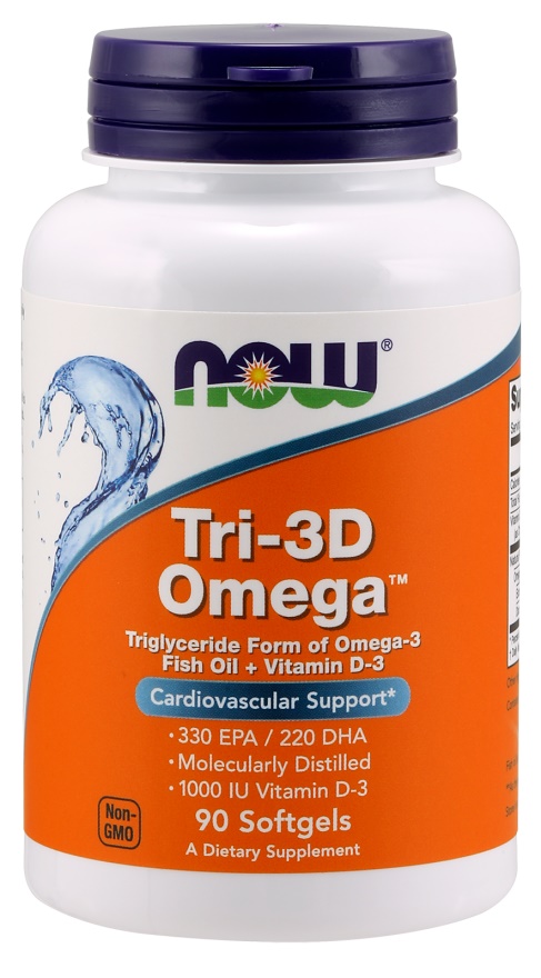 NOW Foods Tri-3D Omega - 90 softgels - Bodybuilding and Sports Supplements