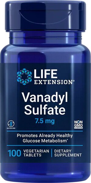 Life Extension Vanadyl Sulfate, 7.5mg - 100 vegetarian tabs ...