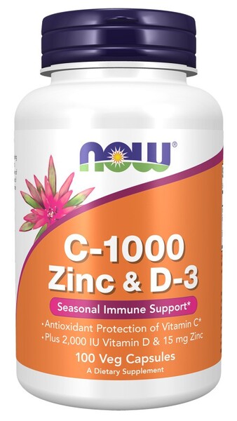 NOW Foods C-1000 Zinc & D-3 - 100 vcaps - Bodybuilding and Sports ...