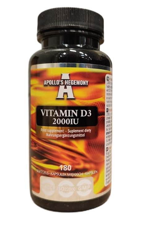 Apollo's Hegemony Vitamin D3 2000IU - 180 softgels - Bodybuilding and ...