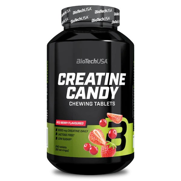 BioTechUSA Creatine Candy Chewing Tablets, Red Berry - 240 tablets ...