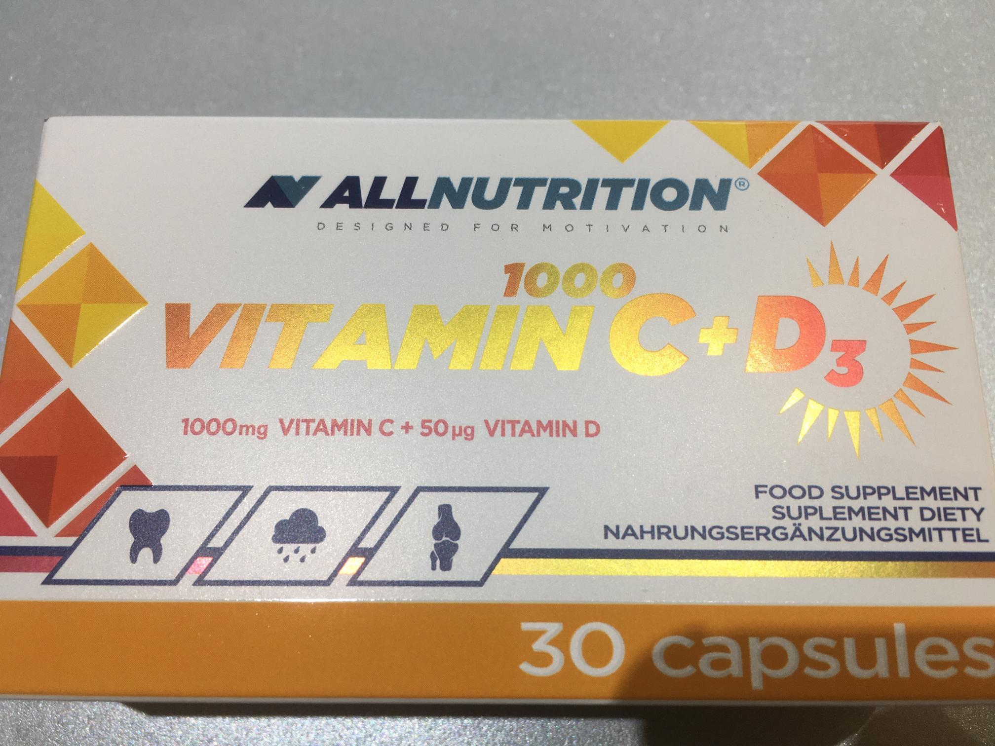 Allnutrition Vitamin C 1000 + D3 - 30 caps - Bodybuilding and Sports Supplements